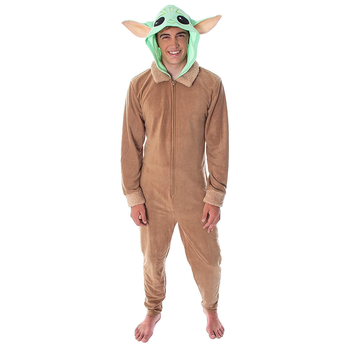 Star Wars Adult Unisex Baby Yoda The Child Costume One-Piece Union Suit Pajama Onesie For Men And Women (2X/3X)