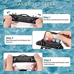 Universal Waterproof Phone Pouch,Waterproof Phone Pouch Compatible for iPhone 13 12 11 Pro Max XS Max XR X 8 7 Samsung Galaxy s10/s9 Up to 7.0", IPX8 Cell Phone Dry Bag -2 Black