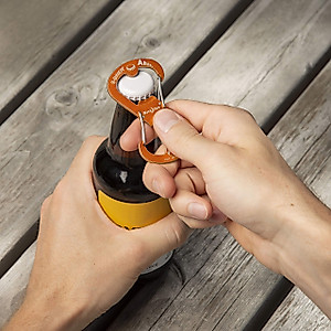 Nite Ize Ahhh Aluminum Dual Bottle Opener, S-Biner Dual Carabiner with Double-Sided Bottle Openers, Orange