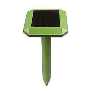 Serenelife Solar Power Mole Repeller - Powered Outdoor Ultrasonic Vibration Repel Unwanted Vole Gopher Groundhog Rodent Pest Control for Garden or Yard Waterproof - Animal Pet & Children Safe PSLCRP6