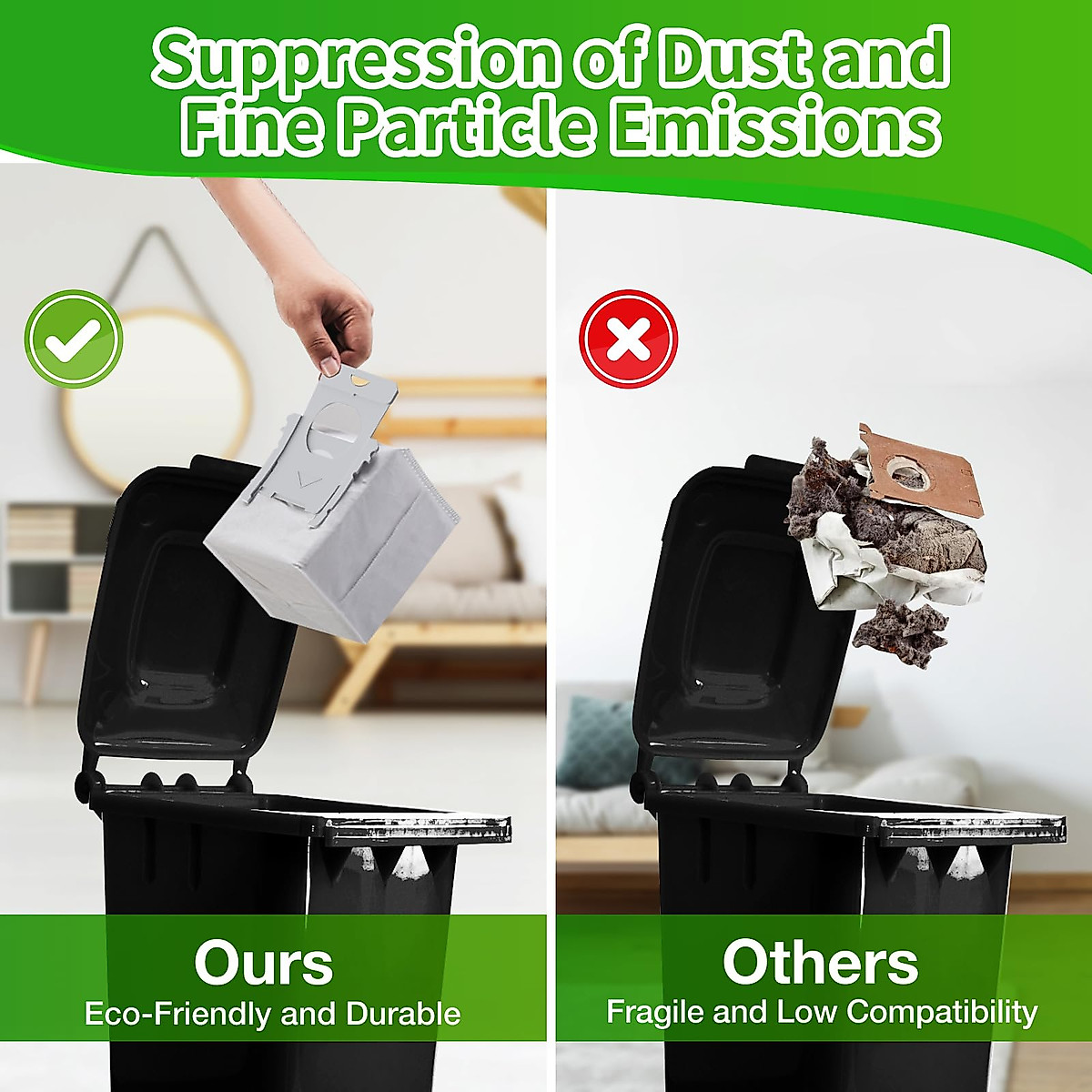 VBN 12 Pack Replacement Roomba Vacuum Bags, Compatible with iRobot Roomba i7, i7+, i3, i3+, i1+, i4, i4+, i6, i6+, i8, i8+, j7, j7+, s9, s9+ Plus, i & s & j Series Automatic Dirt Disposal Bags