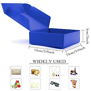 Cardboard Boxes Shipping Boxes,15 Pack Recyclable Corrugated Cardboard Box Small Mailing Storage Gift Boxes for Shipping, Mailing, Gifts Packaging, 6x6x2" (Dark Blue)