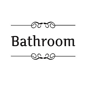 Bestjybt DIY Removable Washroom Toilet Bathroom WC Sign Door Accessories Wall Sticker Home Decor (Bathroom)