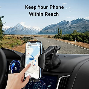 Fengtin Phone Mount for Car [Military-Grade Suction] 3 in 1 Car Phone Holder Mount Windshield Dashboard Air Vent Universal Car Dashboard Mount Phone Holder for Car Dashboard Fit All Smartphone