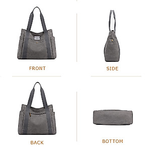 Tote Bag for Women Canvas Totes Purse Shoulder Handbag Top Handle Work Bags for Daily Leisure Shopping