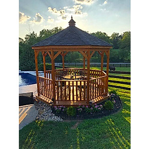 Amish-Crafted 12' Wood Octagon Gazebo-in-a-Box (Harvard Slate)