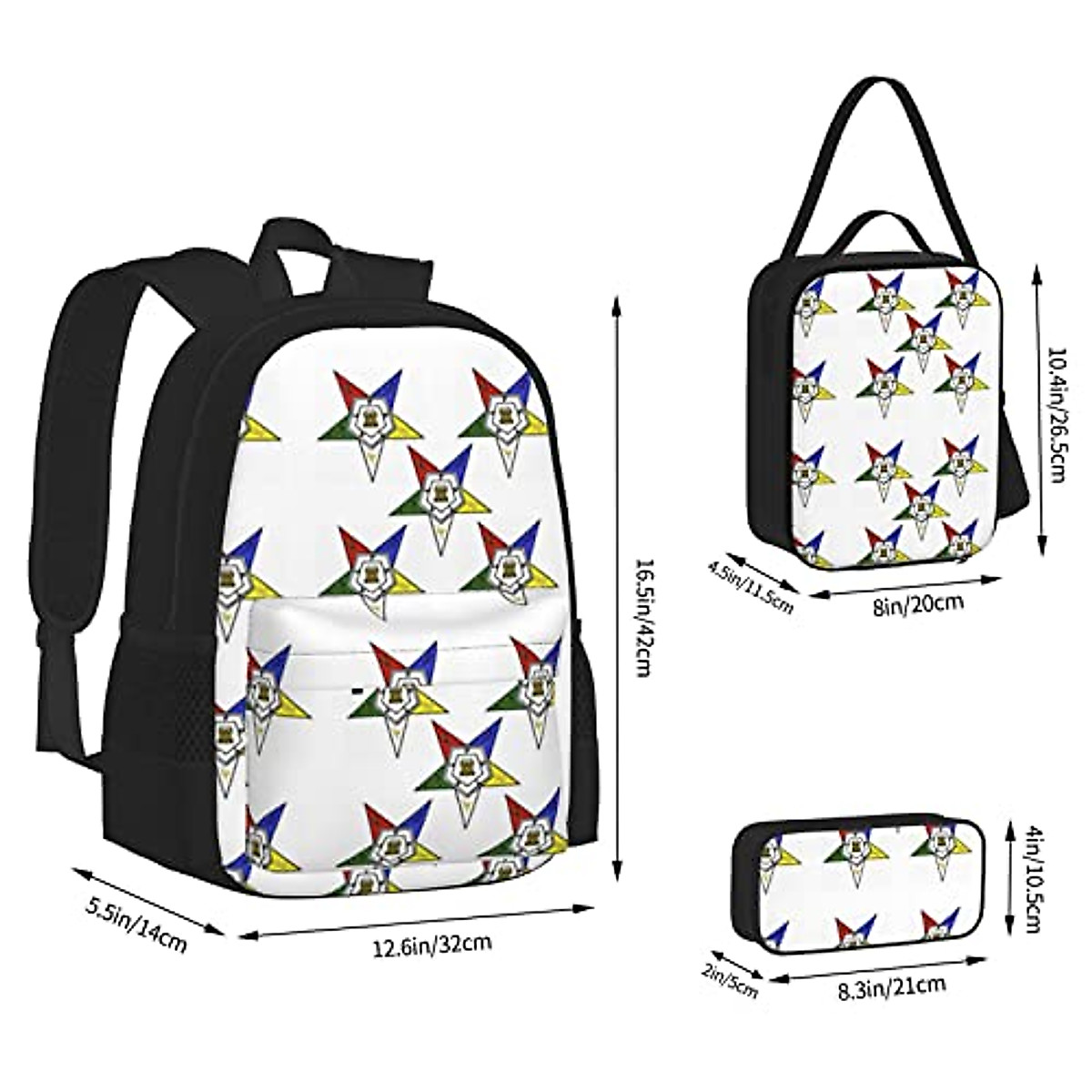 Teen Backpack Set School Bookbags Girls Boys Stars Eastern Stars Backpacks With Lunch Box And Pencil Case