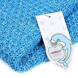 LAGHCAT Mermaid Tail Blanket Crochet Mermaid Blanket for Adult, Soft All Seasons Sleeping Blankets, Classic Pattern (71"x35.5", Blue)