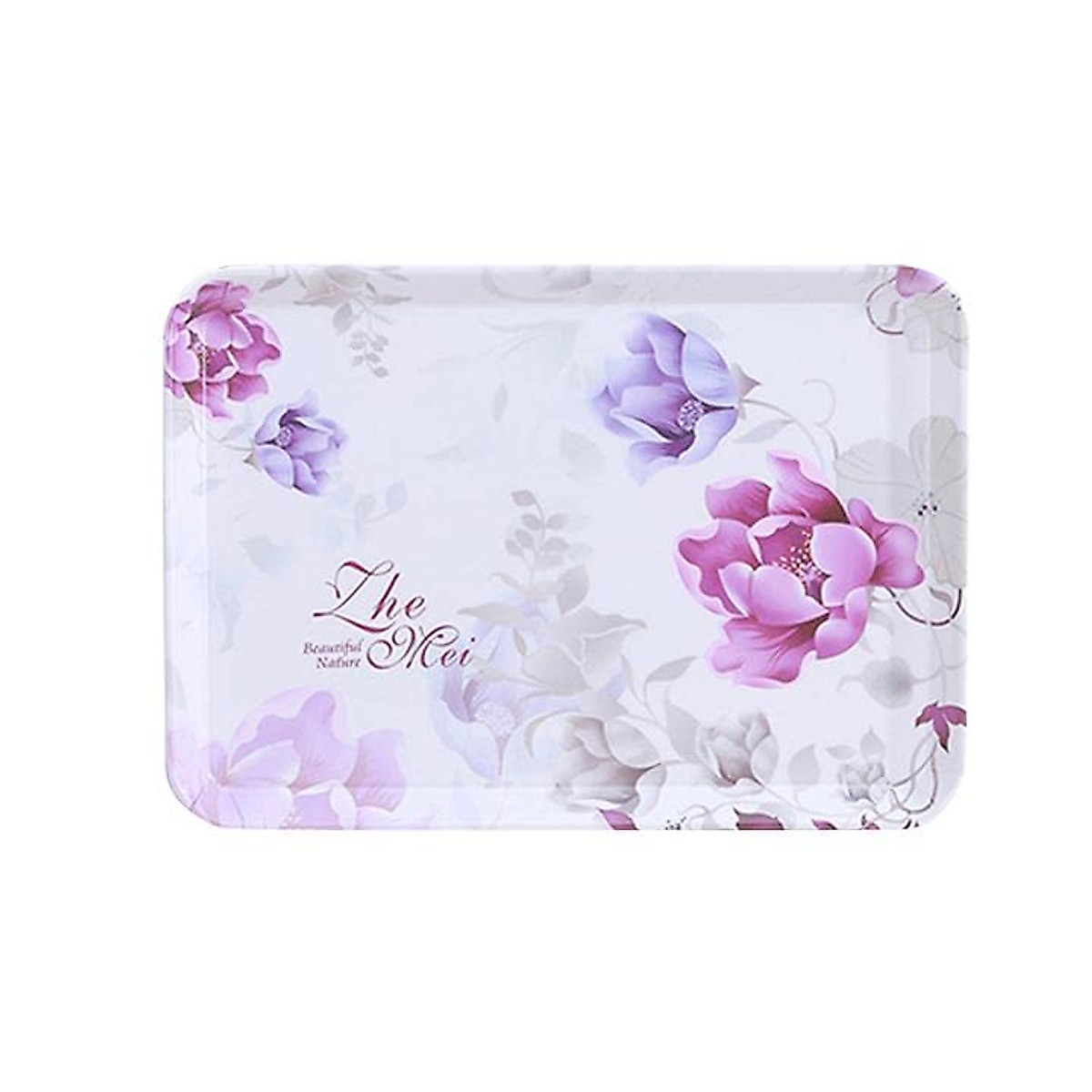 MBBITL 3 Pack Rectangular Food Serving Tray 14.9"x 10.6" Floral Peony Melamine Serving Trays Restaurant Dinner Trays