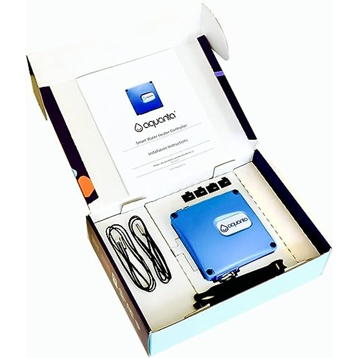 Aquanta Digital Water Heater Timer. Wifi Smart Water Heater Controller. Reduce Electricity Waste. Installs in Minutes, No Plumbing Required. For Electric Water Heater, Leak Sensor Included.