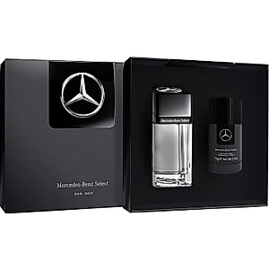 Mercedes-Benz Select Giftset - EDT Spray and Deodorant Men for Everyday Wear - Alcohol-Free Deodorant Stick - Woody Amber Mens Cologne - 2 pc