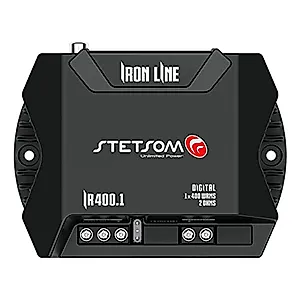 Stetsom IR 400.1 2 Ohms Compact Digital Mono Amplifier, Iron LINE, 400 Watts RMS 400x1, 2Ω Stable, Monoblock Digital Car Audio Amp TS, Full-Range Sound Quality, Crossover