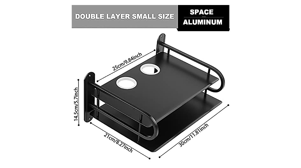 Z-COLOR Black Metal WiFi Router Storage Box - Durable & Sleek