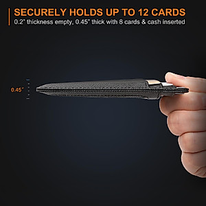 Buffway Slim Minimalist Front Pocket RFID Blocking Leather Wallets for Men and Women - Cross Black