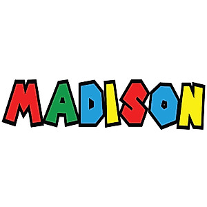 Custom Name Wall Decal - Personalized Name Wall Sticker - Mario Wall Sticker - Graffiti Name Wall Decal - Unisex Wall Art Decor - Wall Decal for Nursery Bedroom Decoration (Wide 15")