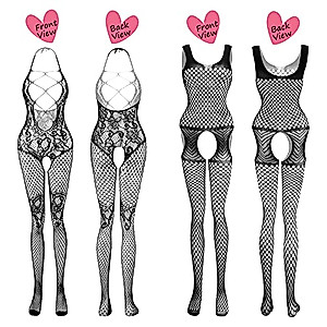 JDiction Women’s Lingerie BabyDoll Fishnet Bodysuit Sexy Nightwear(12 Pack)