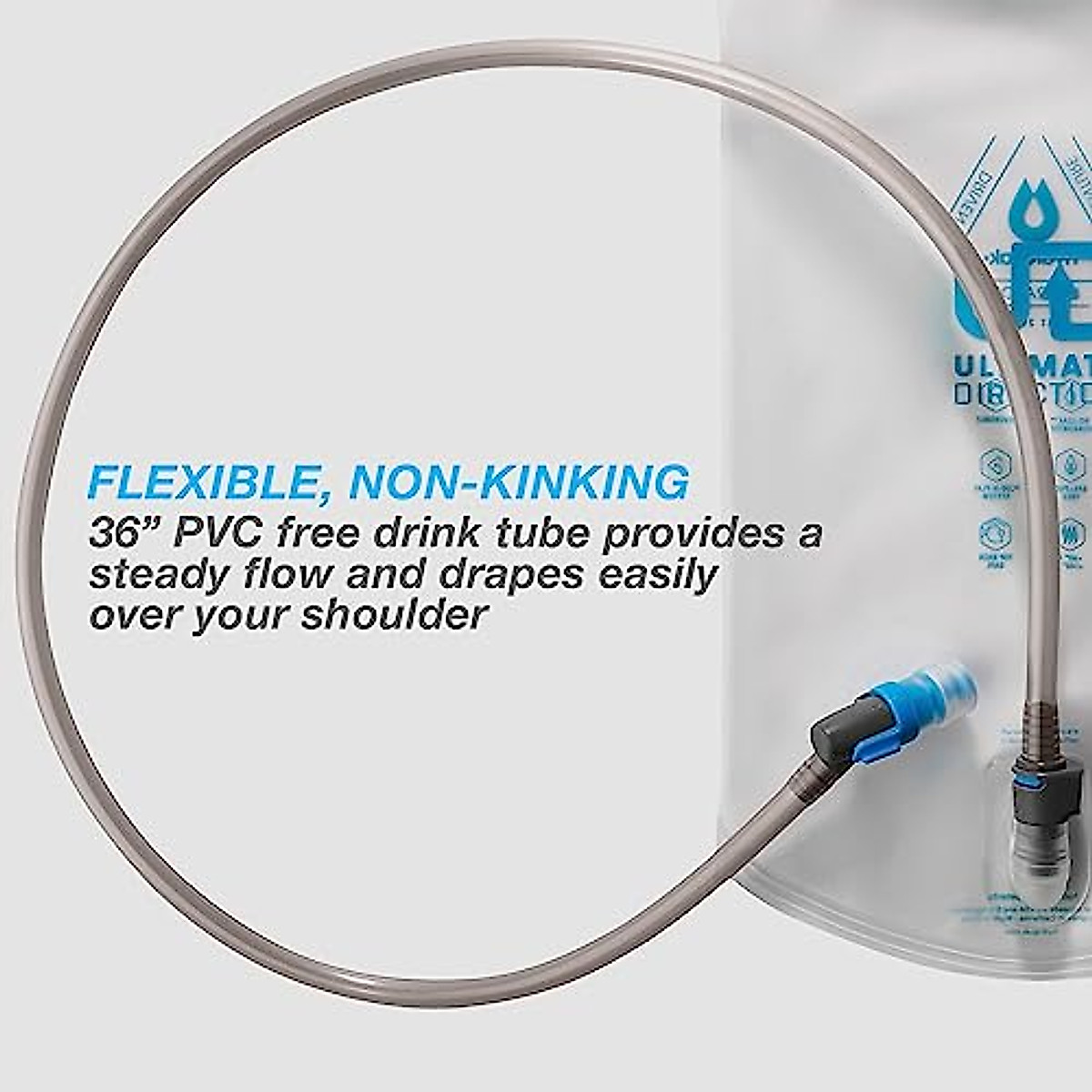 Ultimate Direction Water Reservoir, Hydration Bladder with Straw for Hiking, Running, Endurance Athletes, Made by Hydrapak, 1.5L-3.0L (2.0 Liters)