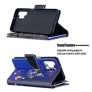 ONV Samsung Galaxy A32 5G Case - Samsung Galaxy A32 5G Wallet Case Leather with Card Slot Standfunction Magnetic Closure Flip Cover Compatible with Samsung Galaxy A32 5G [Butterflies]- Butterfly I