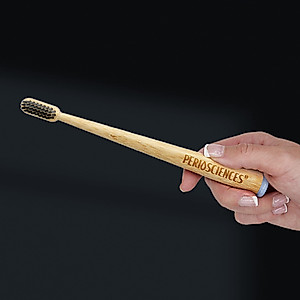 PerioSciences Biodegradable Bamboo Toothbrush, Soft Charcoal Bristles