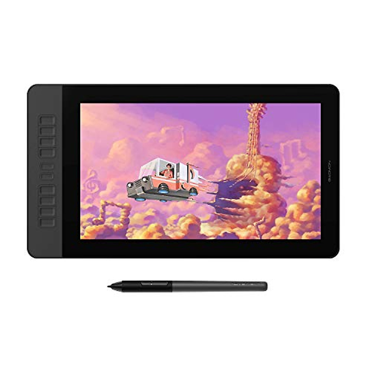 Drawing Tablet with Screen GAOMON PD1561 15.6 Inches Full HD IPS Drawing Monitor with 8192 Levels Tilt Support Battery-Free Pen and 10 Shortcut Keys Pen Tablet for Mac, Windows PC