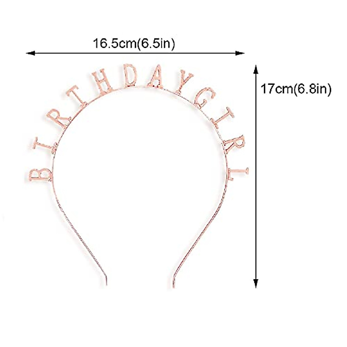 Birthday Girl Tiara Crown Headband for Kids Girls Women Happy Birthday Party Princess Headpiece Hair Accessories, 0.6"*0.3" Letters (Rose Gold Birthday Girl) Summer