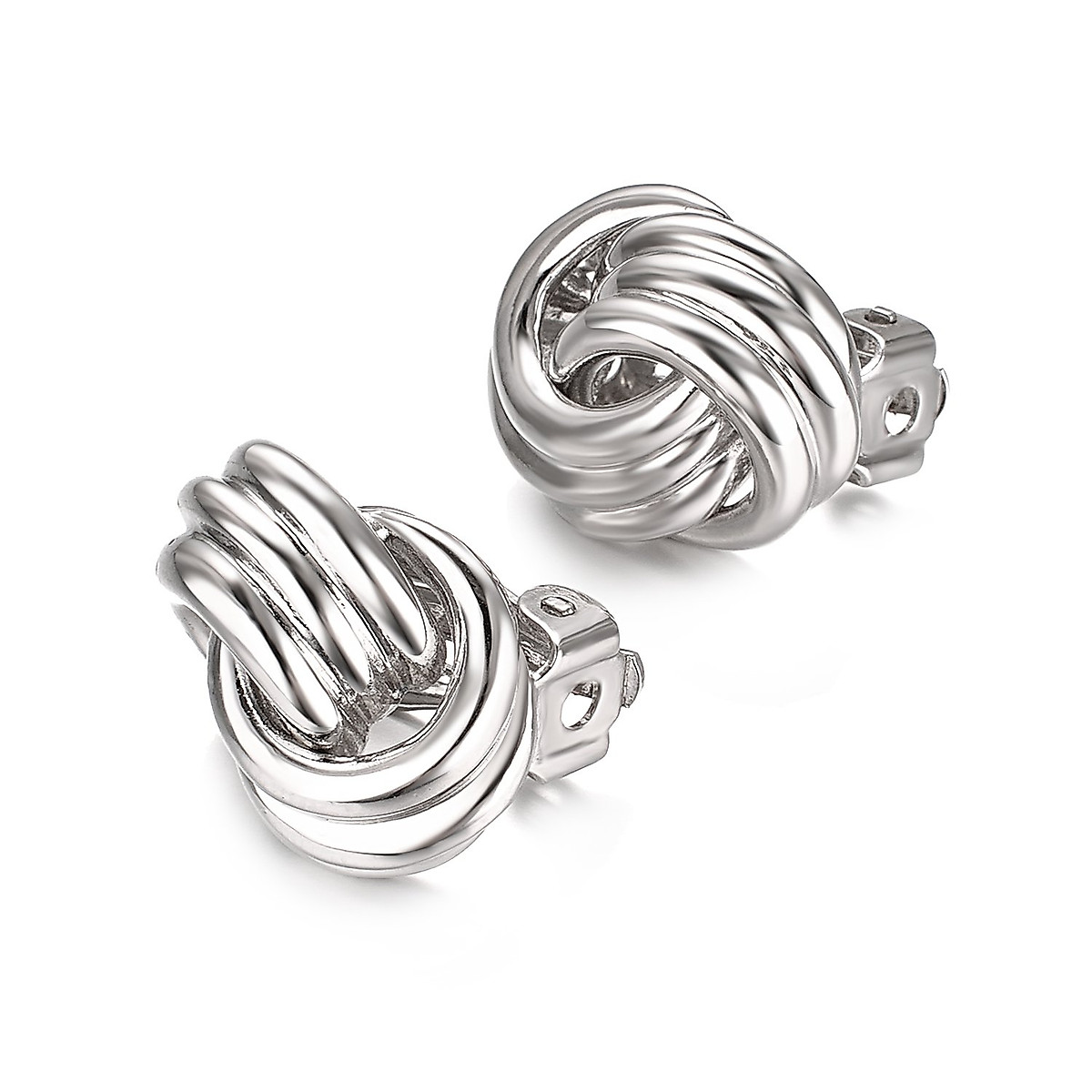 Yoursfs Stainless Ssteel Clip on Earrings for Women Silver Triple Hoop Clip-on Earring Dainty Earring Jewelry