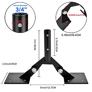Garden Weathervane Steel Roof Mount with Hardware,Adjustable Weather Vanes Mount for Roofs