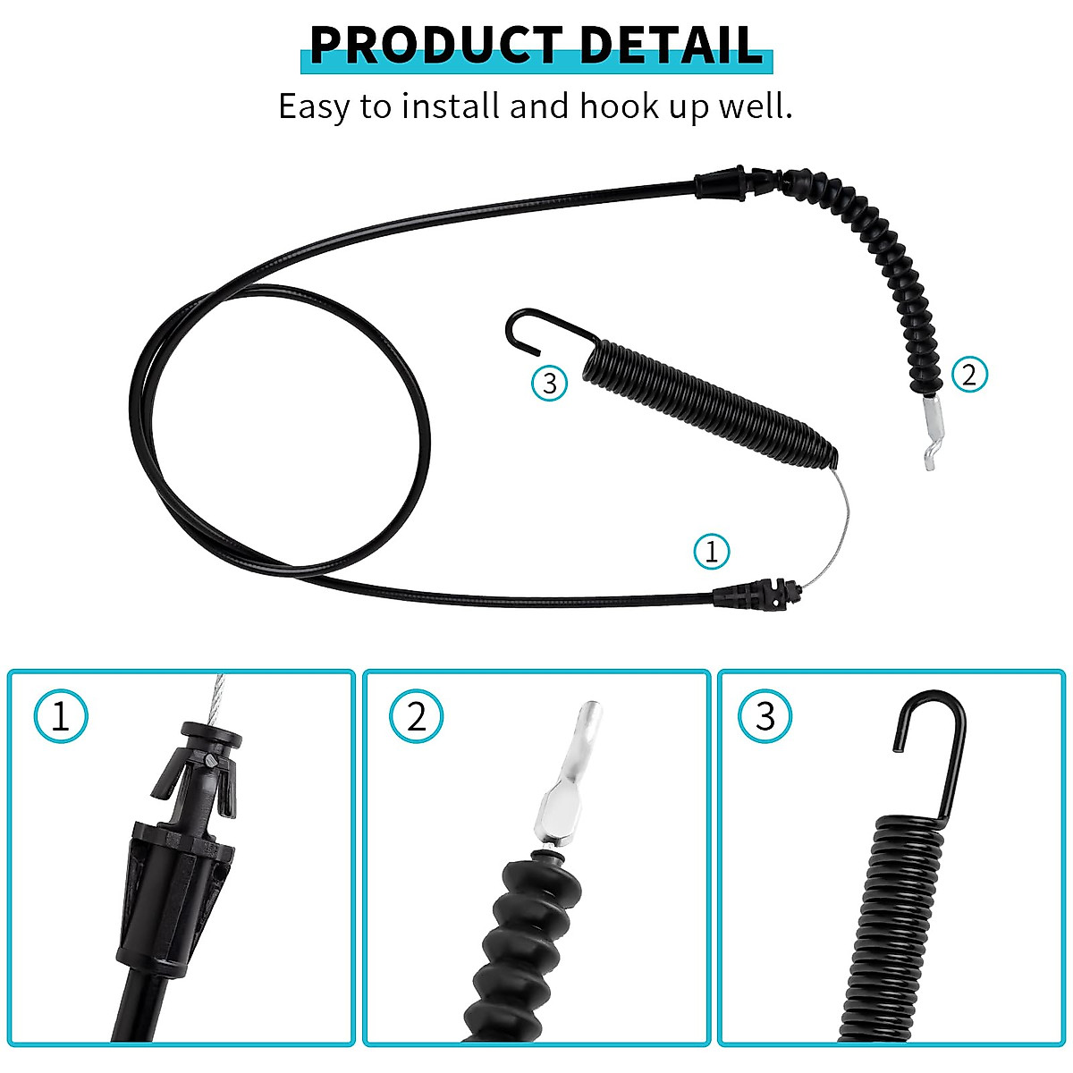 IDEASURE 946-04618C Deck Engagement Cable Compatible with Cub Cadet LTX1045 LTX1042 LTX1040 LTX1046M LTX-1045 LTX-1042 LTX-1046M Troy Bilt TB2246, Replaces 946-04618 946-04618A 746-04618 746-04618A