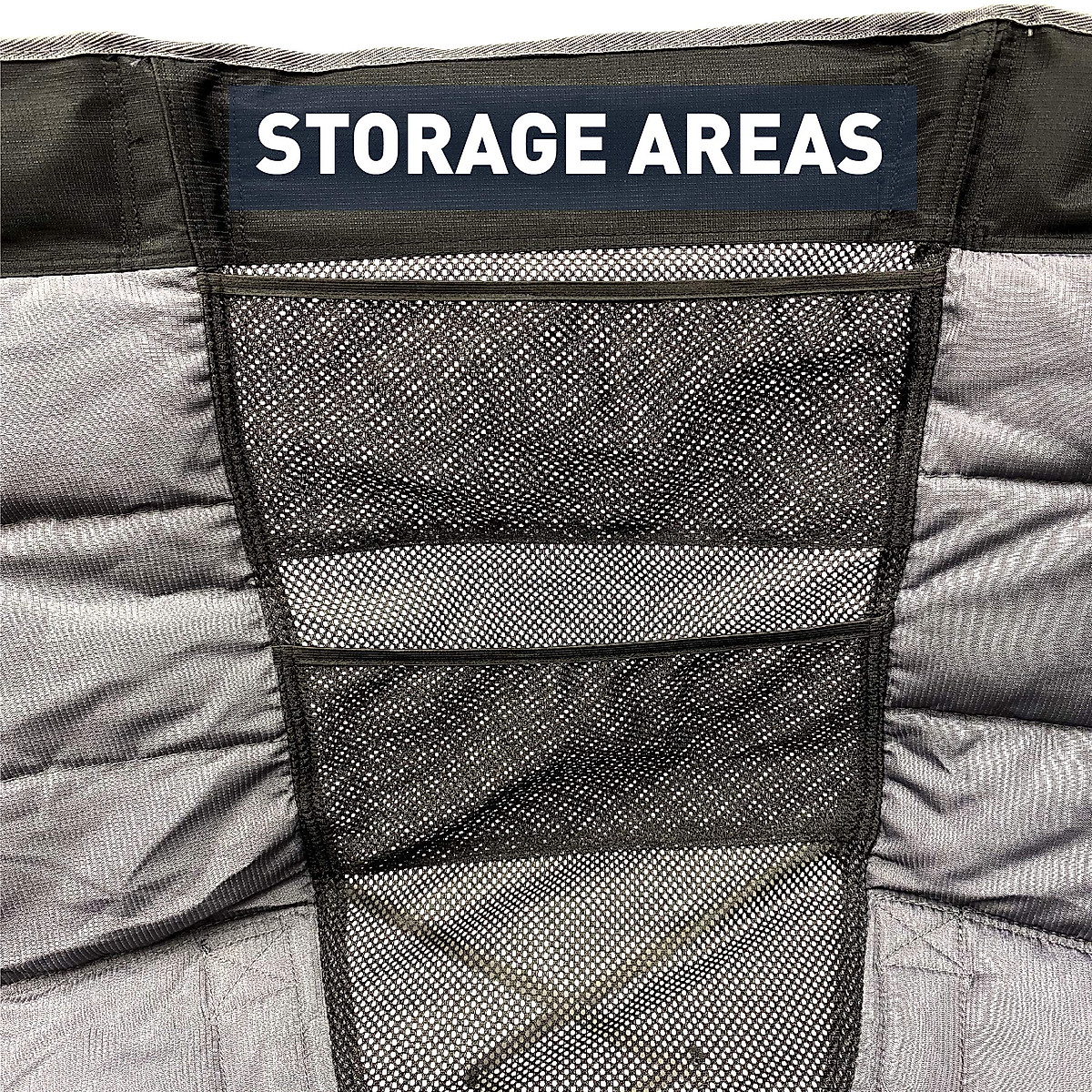 EasyGo Product Camping Chair - Double Love Seat Heavy Duty Oversized - Folds Easily and is Padded, Black Grey