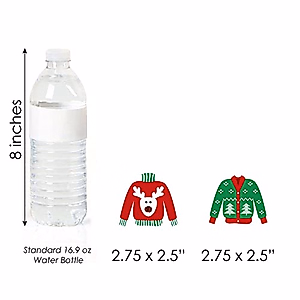 Big Dot of Happiness Ugly Sweater - DIY Shaped Holiday and Christmas Paper Cut-Outs - 24 Count