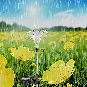 2PCS Waterproof Outdoor Solar Garden Stake Lights with Vivid Figurine – Lily LED Garden Landscape Lawn Lamp for Flower Beds Backyards Decoration