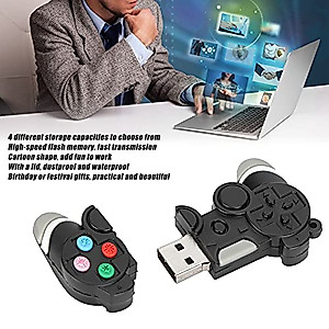 GOWENIC Cartoon Flash Drive USB Flash Memory 16GB/32GB/64GB/128GB Memory Stick Cartoon Black Game Controller Shape Mini Thumb Drive Memory Stick for Data Storage Transmission (16GB)