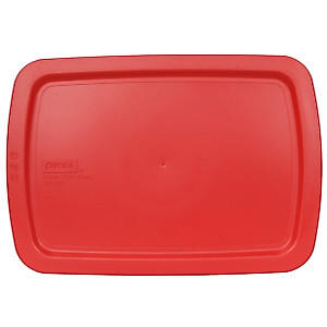 Pyrex C-222-PC 2qt and C-233-PC 3qt Red Easy Grab Plastic Replacement Lids, Made in the USA