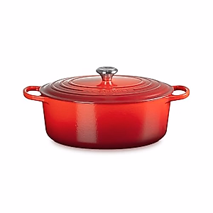 Le Creuset Enameled Cast Iron Signature Oval Dutch Oven, 8 qt., Cerise