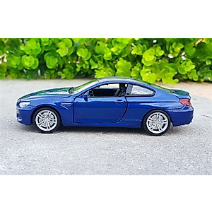 Car Diecast Model Alloy Car Model Diecast & Toy Vehicle Metal Toy Car Model Collection Sound Light Simulation Childrens Toy Gift 1/32 for BMW for M6 for Coupe (Color : Blue)