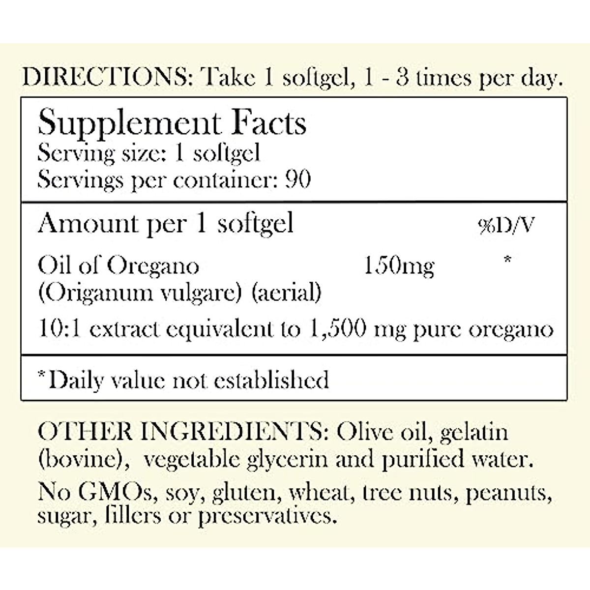 Herbal Roots Oil of Oregano - Made from Mediterranean Oregano Oil - 90 Easy to Swallow Softgel Capsules - Extra Strength 150mg