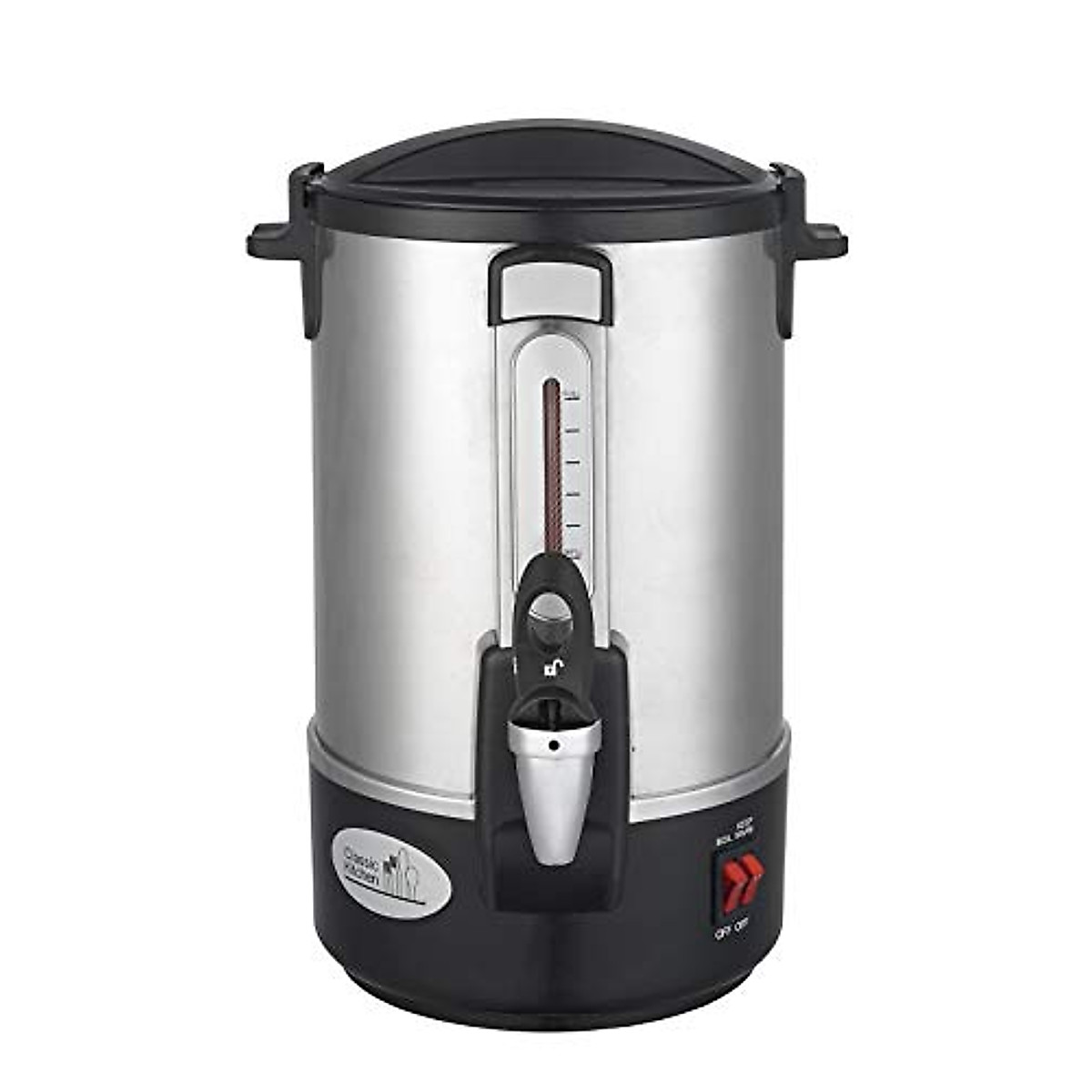 Classic Kitchen 28 Tea Cup Capacity Hot Water Boiler Urn with New Twisloc˜ Safety Tap , Metal Spout, Stainless Steel Double Wall and Dual Heating Elements Instant Heating and with Reboil