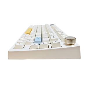 NJ80-AP Wireless Mechanical Keyboard with Knob Bluetooth 5.0/2.4G/Wired Connection 75% Hot Swappable Custom RGB Programmable Gaming Keyboard with PBT Keycap for Win Mac