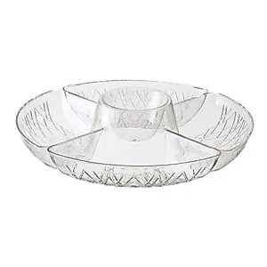 Hanna K Signature Collection Plastic 5-Compartment Crystal Lazy Susan | Clear | Pack of 1 (60273)