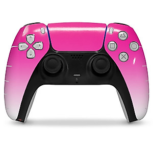 WraptorSkinz Skin Wrap compatible with Sony PS5 DualSense Controller Smooth Fades White Hot Pink (CONTROLLER NOT INCLUDED)