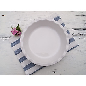 Emile Henry Made In France 9 Inch Pie Dish, White