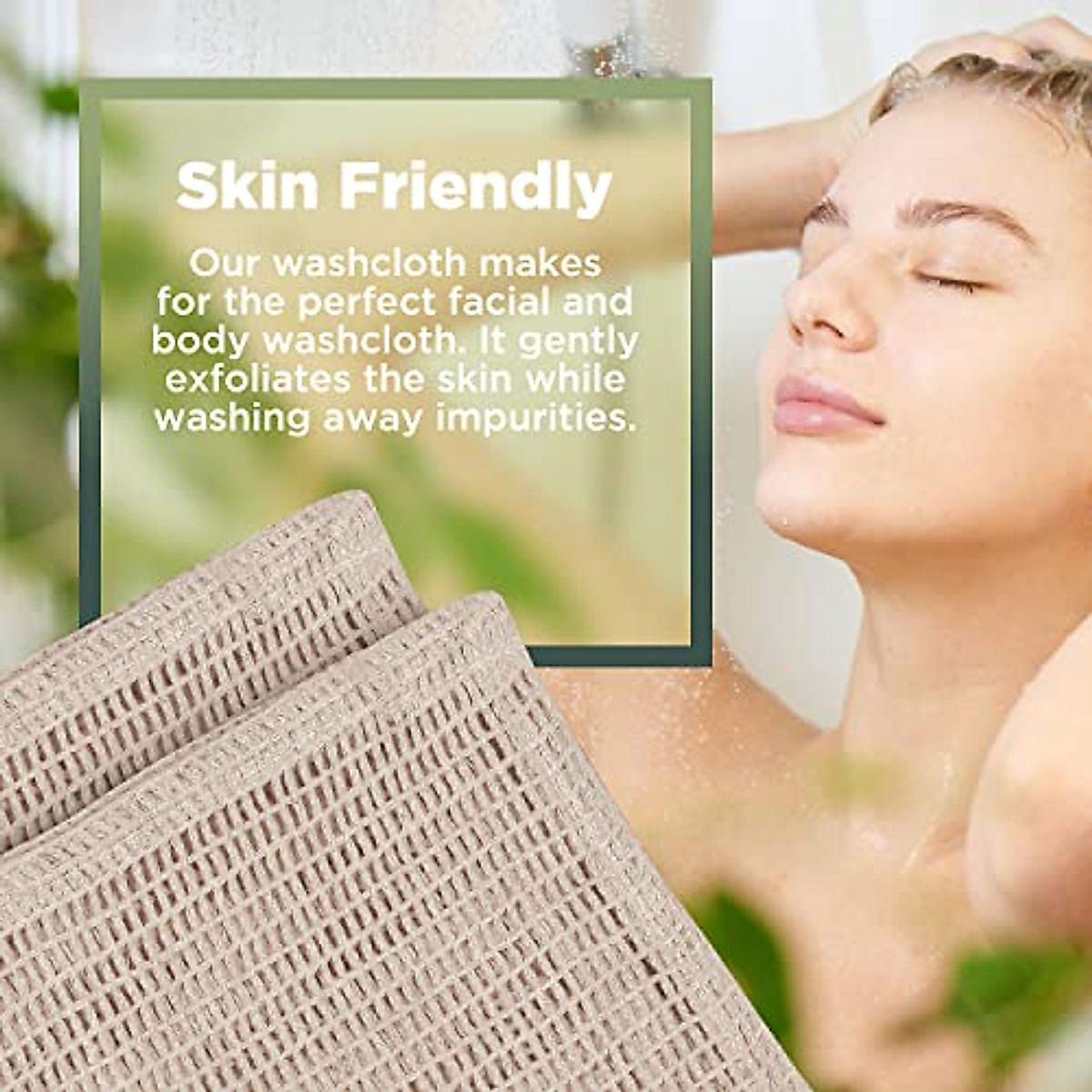 Bean Products Hemp Washcloth - Loose Weave Design for Effective Cleaning - Open Knit Exfoliating Wash Cloth - Fast Drying, Anti-Fungal, Eco-Friendly Hemp & Organic Cotton - 10” x 12”, 1 Pack