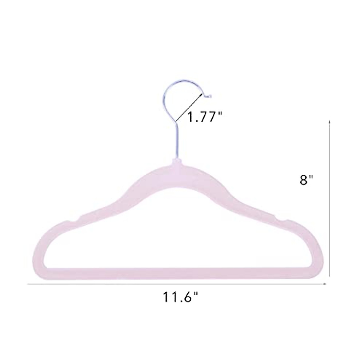 veeyidd Kids Velvet Clothes Hangers, Non Slip Baby Hangers Pink (11.6" Inch - 40 Pack)