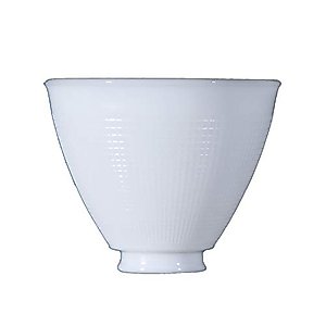 B&P Lamp 6 Inch Top Diameter I.E.S Style White Opal Glass Reflector Shade with Waffle Pattern Glass - Perfect Replacement for Antique Style Floor Lamps