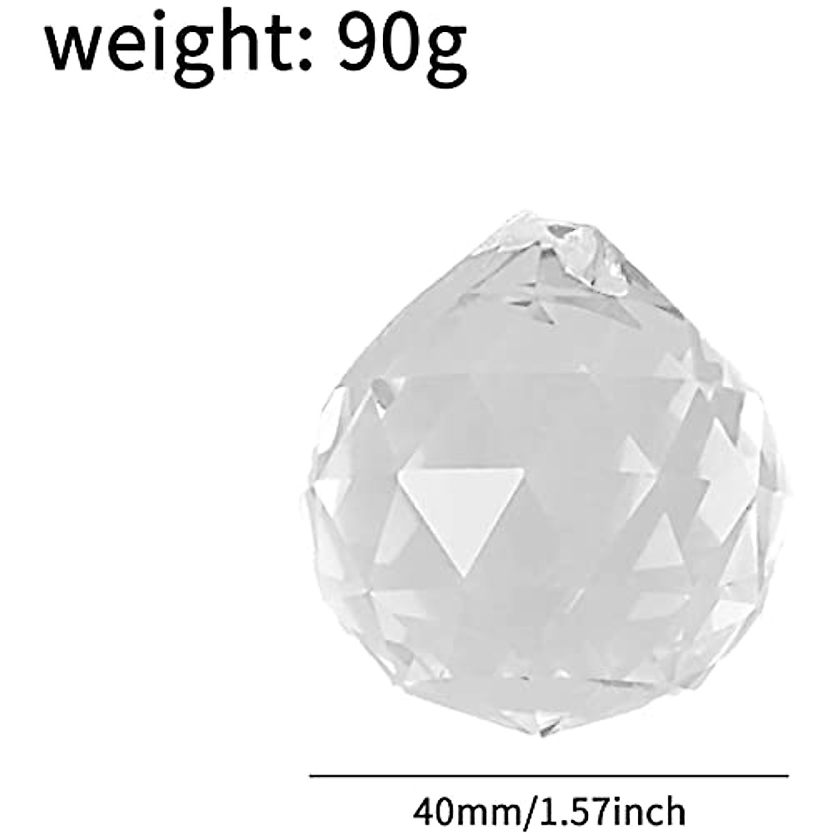 JANEMO Crystal,40mm Suncatcher Ball Prism Pendant,Use for Rooms, Balconies,Windows, Attics or Gardens