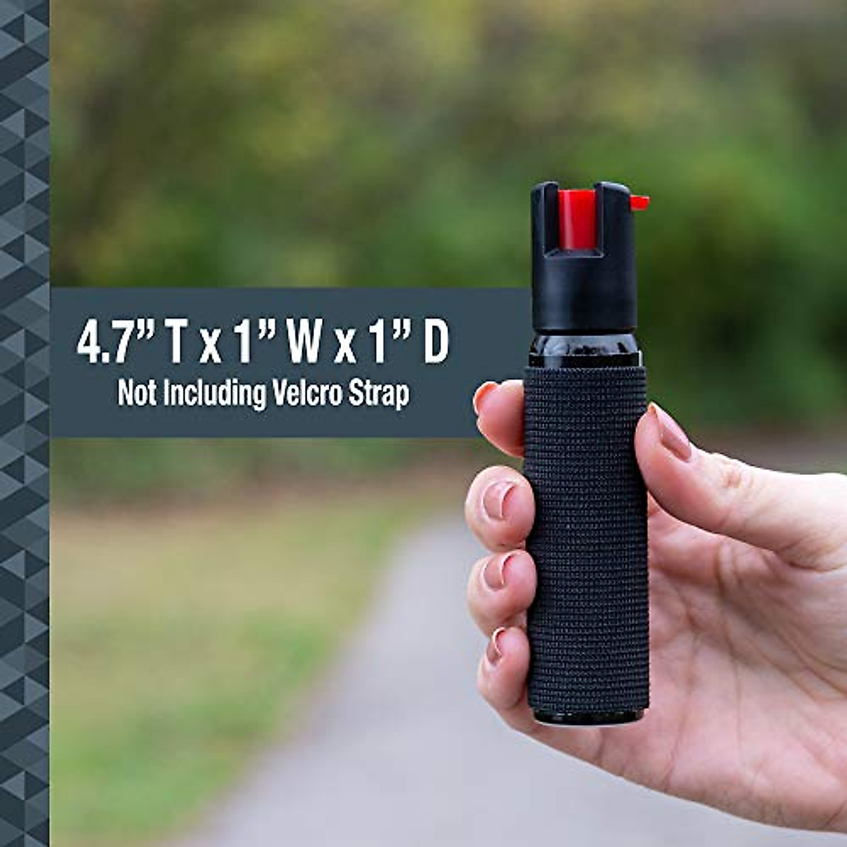 SABRE Cyclist Pepper Spray with Adjustable Bike Strap, 45 Burst, 10 Foot (3 meter) Range, Tear Away Hook and Loop Design For Quick Access