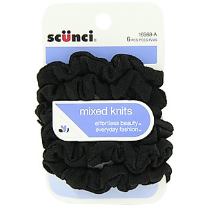 Scunci Effortless Beauty Mini Slinky Black Twisters 18, 3 Count