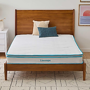 LINENSPA 8 Inch Memory Foam and Innerspring Hybrid Mattress – Twin Mattress – Bed in a Box – Medium Firm Mattress