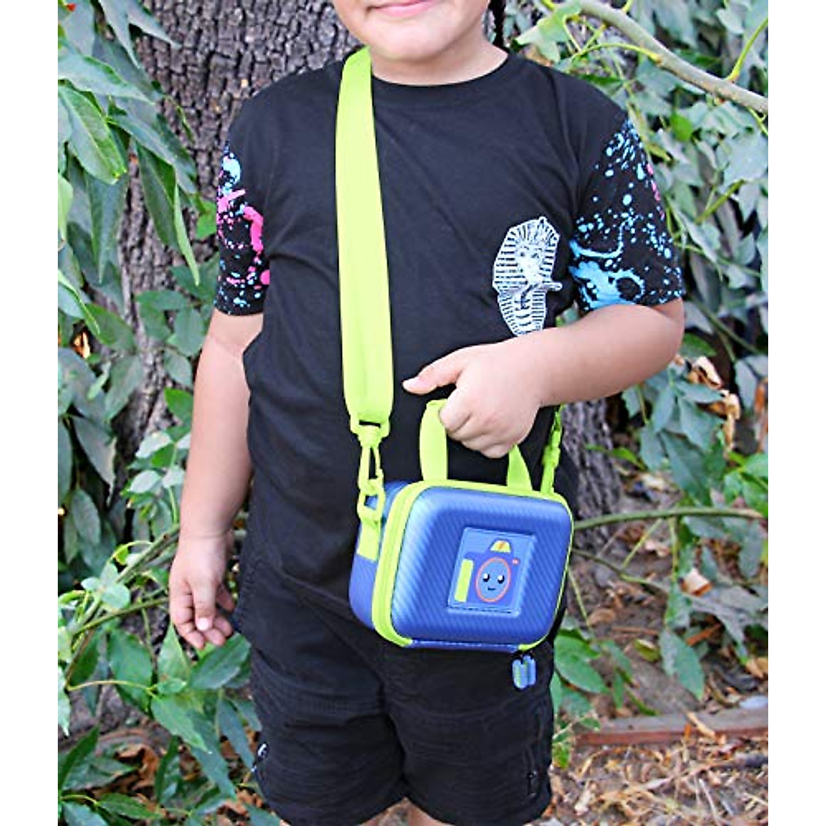 CASEMATIX Camera Case Compatible with VTech KidiZoom Camera and Camera Accessories with Shoulder Strap and Padded Interior Divider, Blue Travel Case Only