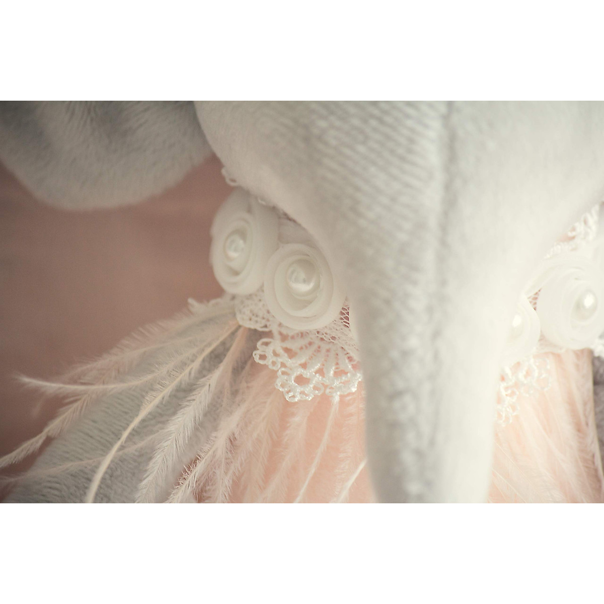 Inspired by Jewel Daisy The Elephant Premium Quality Floppy Elephant Plush Doll Gift with Delicate Pink & Lace Tutu | Elegant Feather & Pearl Details | Playable Toy with Movable Legs & Huggable Arms